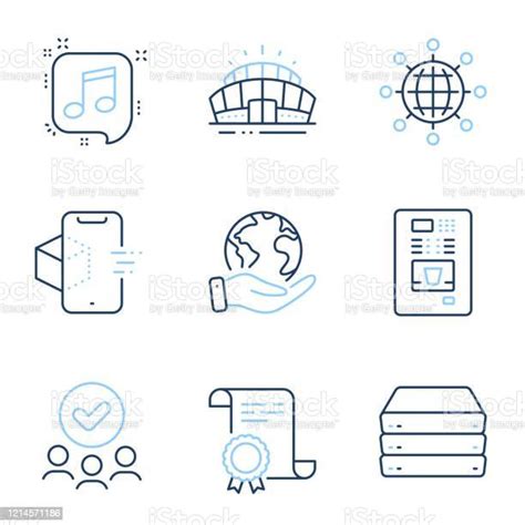 뮤지컬 노트 증강 현실과 커피 자동 판매기 아이콘 세트 벡터 Championship에 대한 스톡 벡터 아트 및 기타 이미지 Championship 가상현실 경쟁