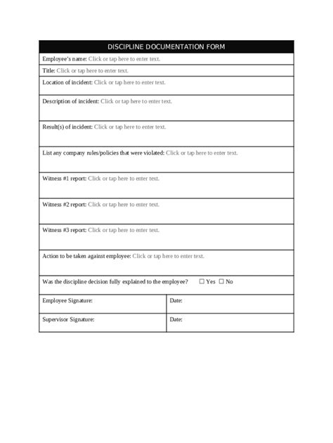 Discipline Documentation Doc Template Pdffiller