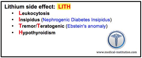 Lithium Side Effect Mnemonic Best Medical Mnemonics