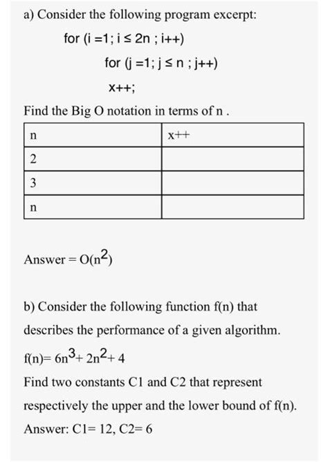 Solved A Consider The Following Program Excerpt For I