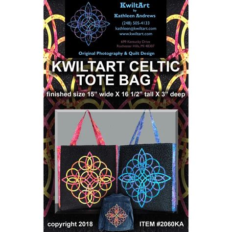 Kwiltart Celtic Tote Bag Pattern Kathleen Andrews Kwiltart Mercury Craft Co