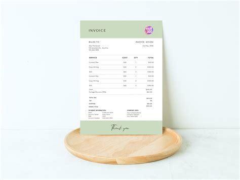Invoice Template Editable Simple Invoice Template Modern Invoice Electronic Invoice Po