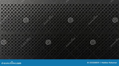 Black Metal Sheet With A Repeating Pattern Of Holes Stock Illustration Illustration Of Matte
