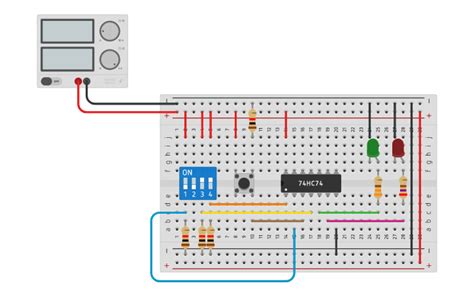 Circuit Design 7474 Flip Flop D Tinkercad