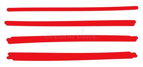 Line Marker Underline Shape Underlining With A Red Line Crossing Out Red Line Stock Vector