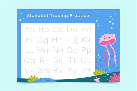 Free Vector Hand Drawn Tracing Worksheet Template