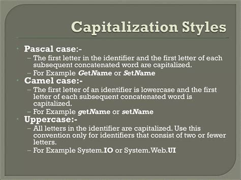 naming standards and basic rules in coding ppt