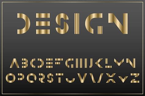 럭셔리 골드 최소한의 글꼴 영어 벡터 알파벳 라틴 문자 크리 에이 티브 그라디언트 디자인 프리미엄 벡터