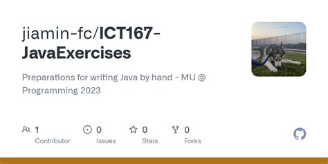 github jiamin fc ict167 javaexercises preparations for writing java