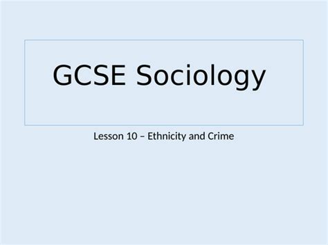 Gcse Sociology Crime And Deviance Whole Topic Teaching Resources