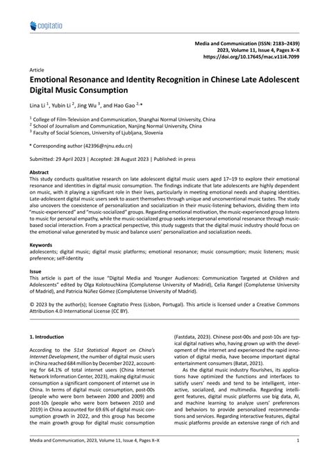 Pdf Emotional Resonance And Identity Recognition In Chinese Late