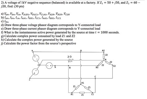 solved 2 a voltage of 1 kv negative sequence balanced is
