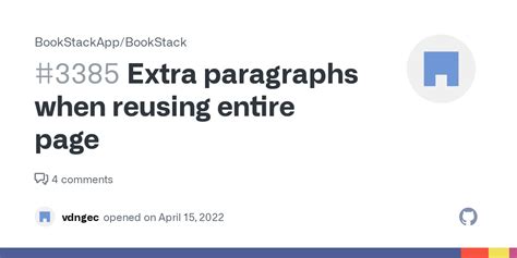 Extra Paragraphs When Reusing Entire Page · Issue 3385 · Bookstackapp
