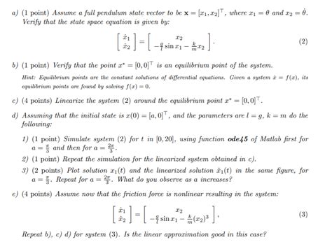 Problem Linearization And Simulation Points Chegg