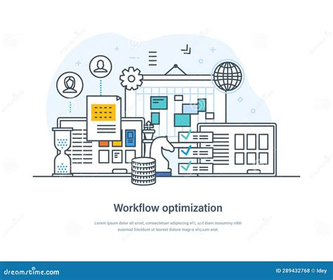 Workflow Optimization Business Process Improve Efficiency Of Work Stock Illustration