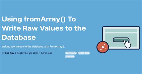 Using Fromarray To Write Raw Values To The Database