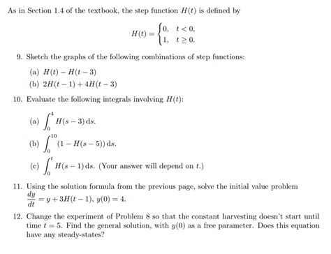 As In Section Of The Textbook The Step Function Chegg Com