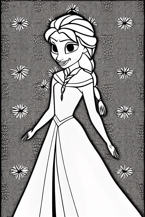 Elsa Black And White Coloring