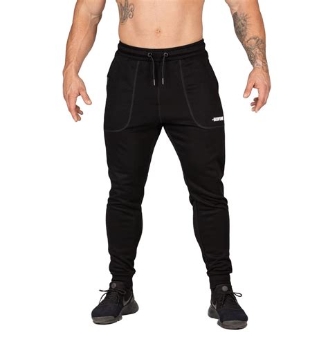 Mens Gym Pants Black Workout Sweat Bodybuilding Training Iron Tanks