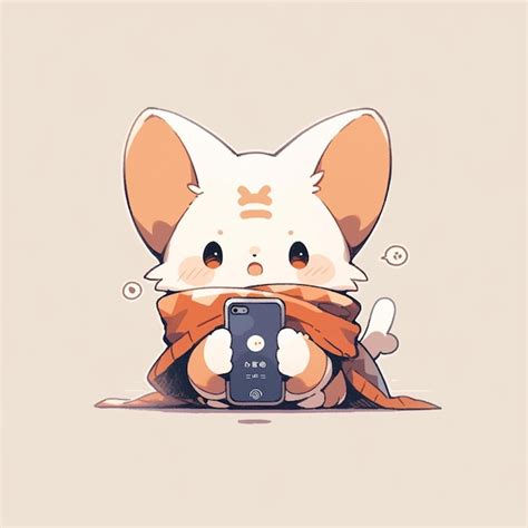 Premium Ai Image Cute Cat With Phone