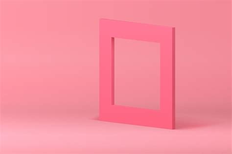 Premium Vector Pink 3d Squared Frame Isometric Wall Boundary Mock Up For Cosmetic Product Show