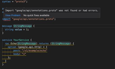 Import External Proto File Visual Studio Code Error · Issue 58