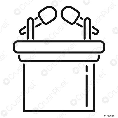 Speaker Stand Icon Outline Vector Podium Speech Stock Vector 4750624