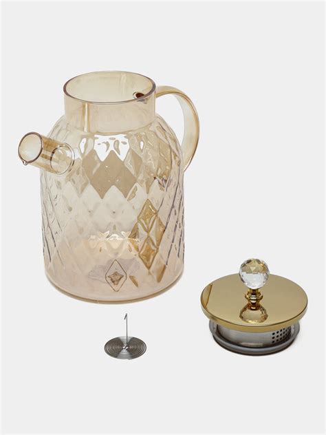 Чайник заварочный из жаропрочного стекла с металлической крышкой йодового цвета купить по