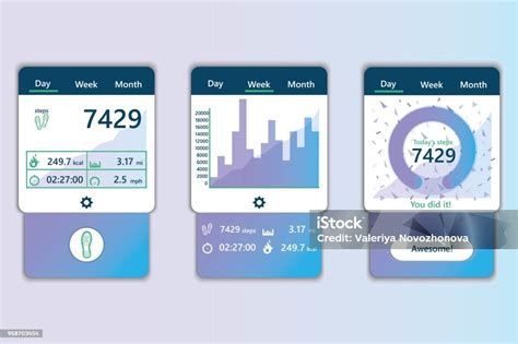Mobile Pedometer App Passometer App Mobile Ui Kit Material Design Ui Ux