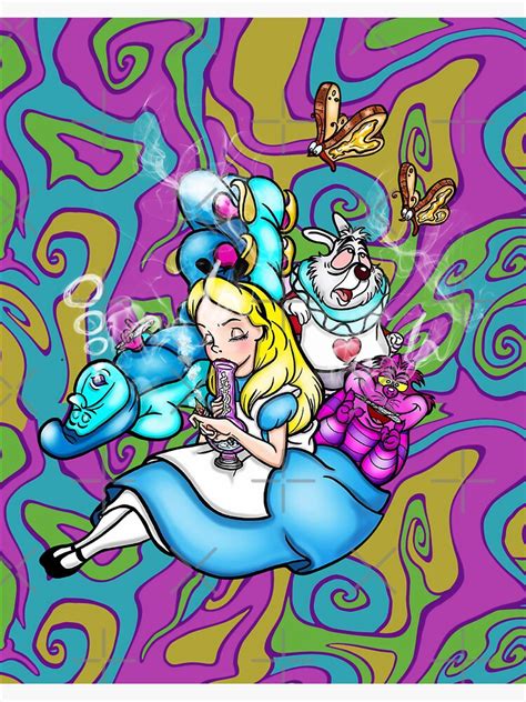 Alice Smoking Weed In Wonderland Trippy Psychedelic Womens Alice In Wonderland Trippy