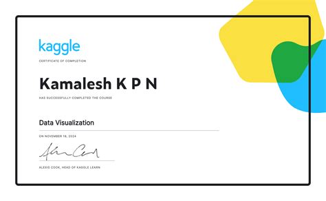 kamalesh k p n completed the data visualization course on kaggle