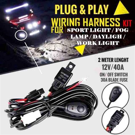 Car Wire Kit Harness Sport Light Motorcycle Fog Lamp Fog Light Cable