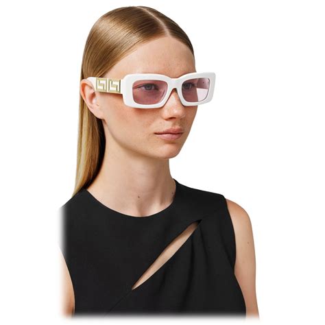 Versace Endless Greca Sunglasses White Pink Sunglasses Versace Eyewear Avvenice