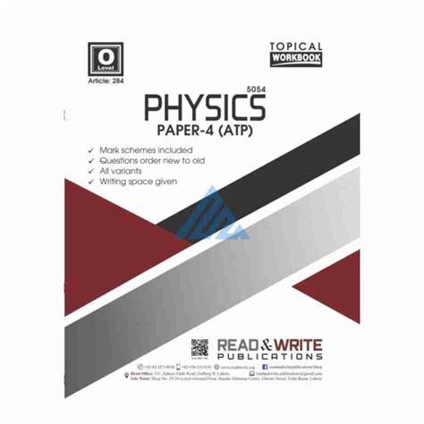 O Level Physics Paper 4 Topical Unsolved Read And Write Maryam Academy Booksellers