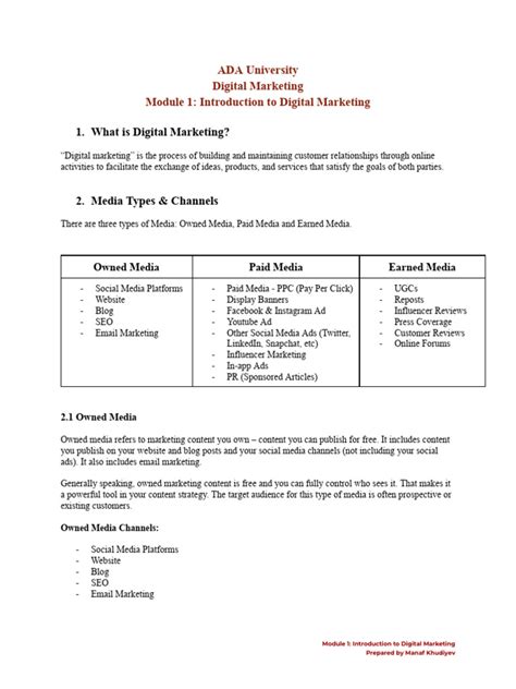 Introduction To Digital Marketing Lecture Notes 1 Pdf Advertising Search Engine