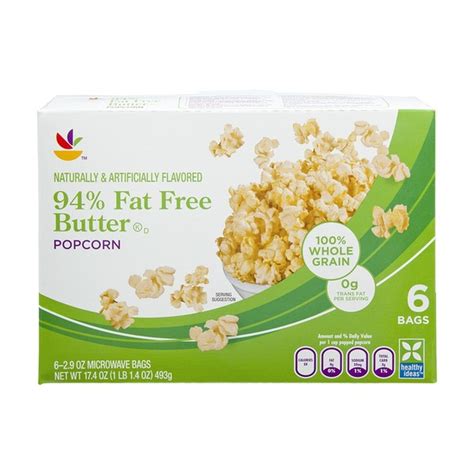 Store Brand 94 Fat Free Microwave Butter Popcorn 6 Ct 17 4 Oz