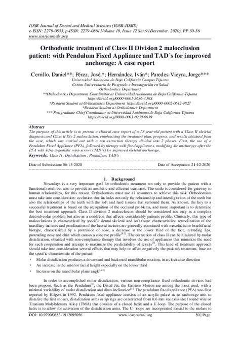 Pdf Orthodontic Treatment Of Class Ii Division 2 Malocclusion Patient