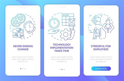 Digital Transformation Cons Blue Gradient Onboarding Mobile App Screen