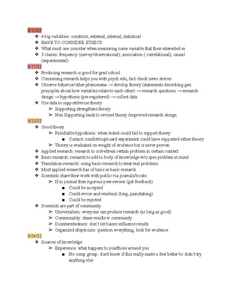 Research Methods Lecture Notes 815 4 Big Validities Construct