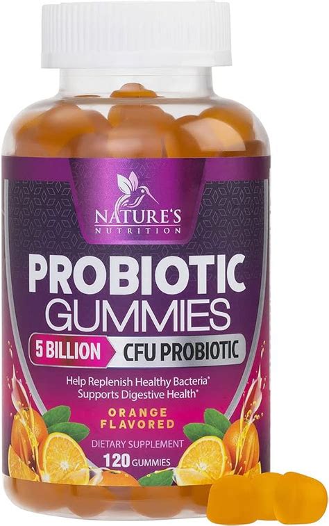 Probiotic Gummies For Digestive Health Daily Probiotics For Women And Men 5 Billion Cfus Nature