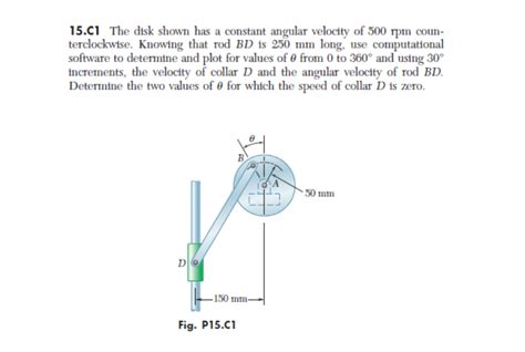 solved 15 c1 the disk shown has a constant angular velocity
