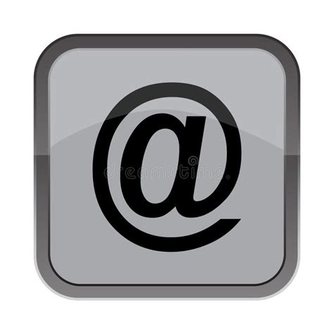 At Sign Icon Gray Square Shape Email Address Symbol Vector