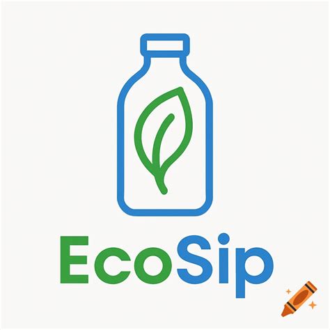 A Logo With A Blue Bottle Outline Containing A Green Leaf Above The