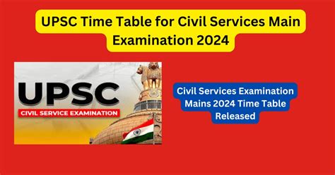 Upsc Time Table For Civil Services Main Examination 2024 Best Sarkari Job