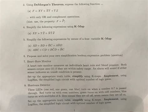 solved 3 using demorgan s theorem express the following