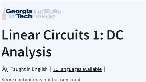 Linear Circuits DC Analysis Electronics Electrical EE EC EX