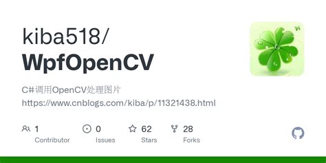 GitHub kiba WpfOpenCV C 调用OpenCV处理图片https cnblogs kiba p html