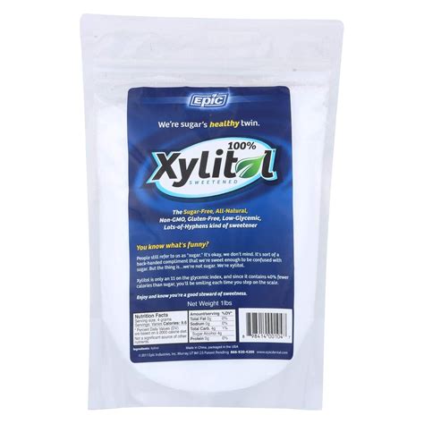 Epic Dental 100 Xylitol Sweetener 1 Pound Grocery