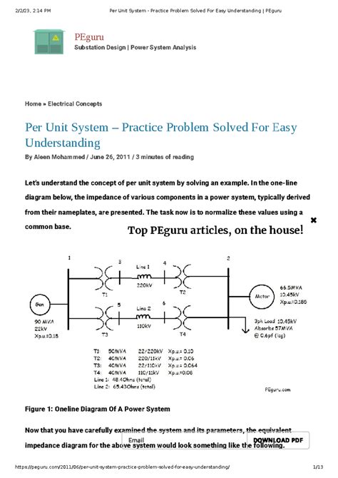 Per Unit System Practice Problem Solved For Easy Unde Home Electrical Concepts Per Unit