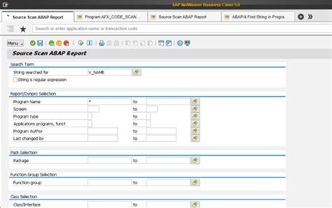 Search Within All Sap Abap Code For A Variable
